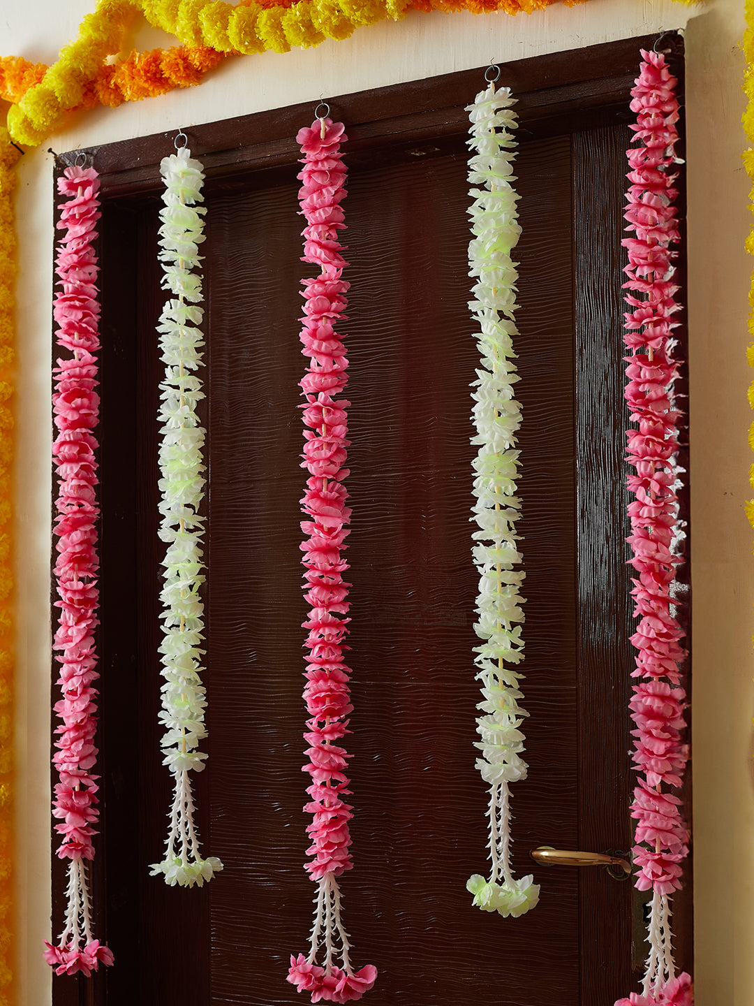 Buy | Set of 5 Indian Handmade Artificial Garland Flowers for ...