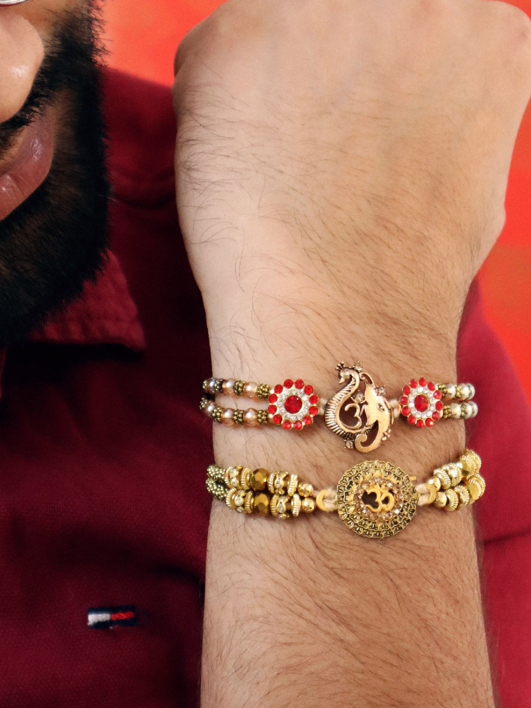 Buy | Set of 2 Premium Rakhi with Kaju Katli, Almonds, Cashew and ...