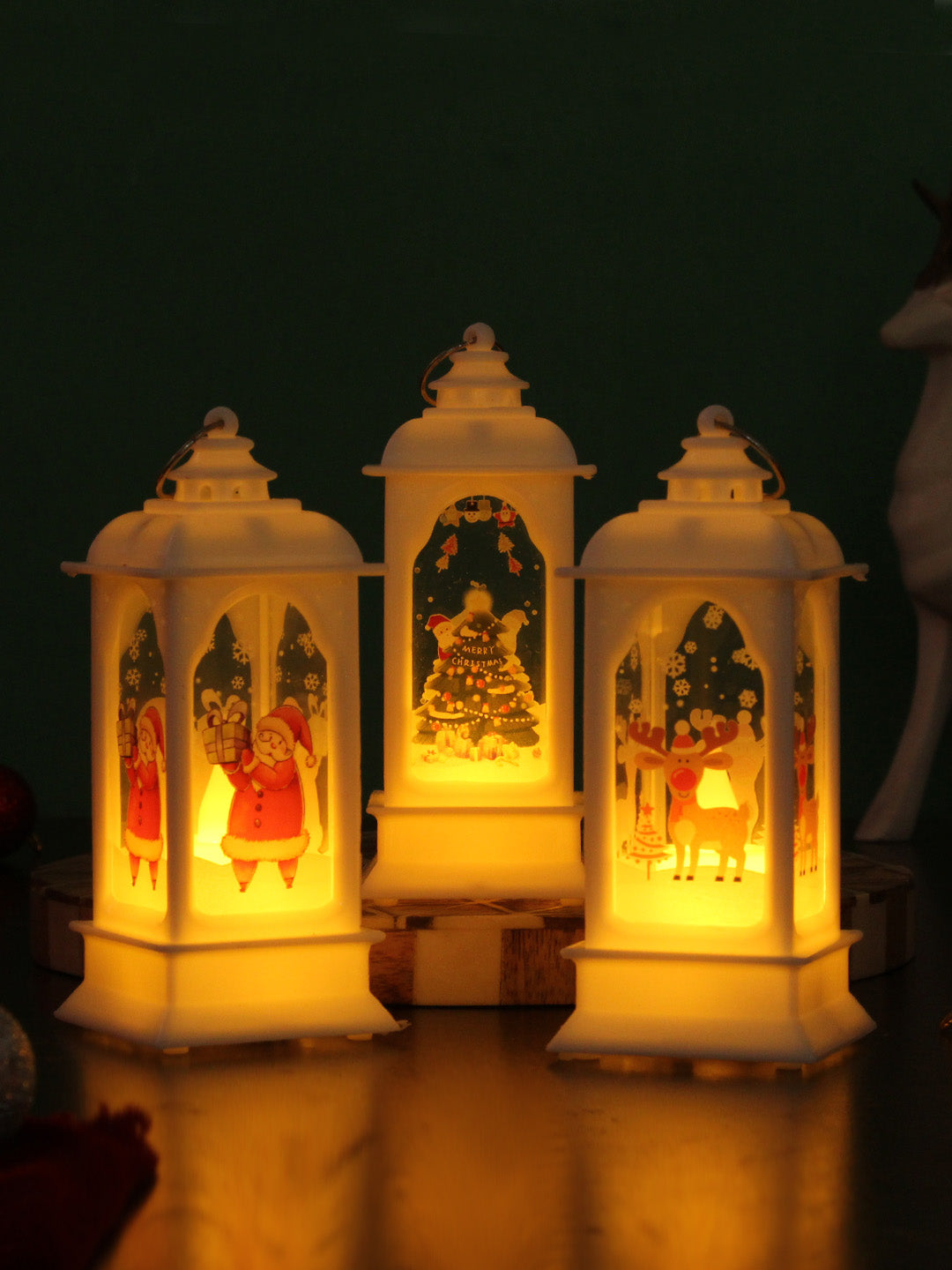 Buy | Small Christmas LED Lantern White (Pack of 3) | Tied Ribbons