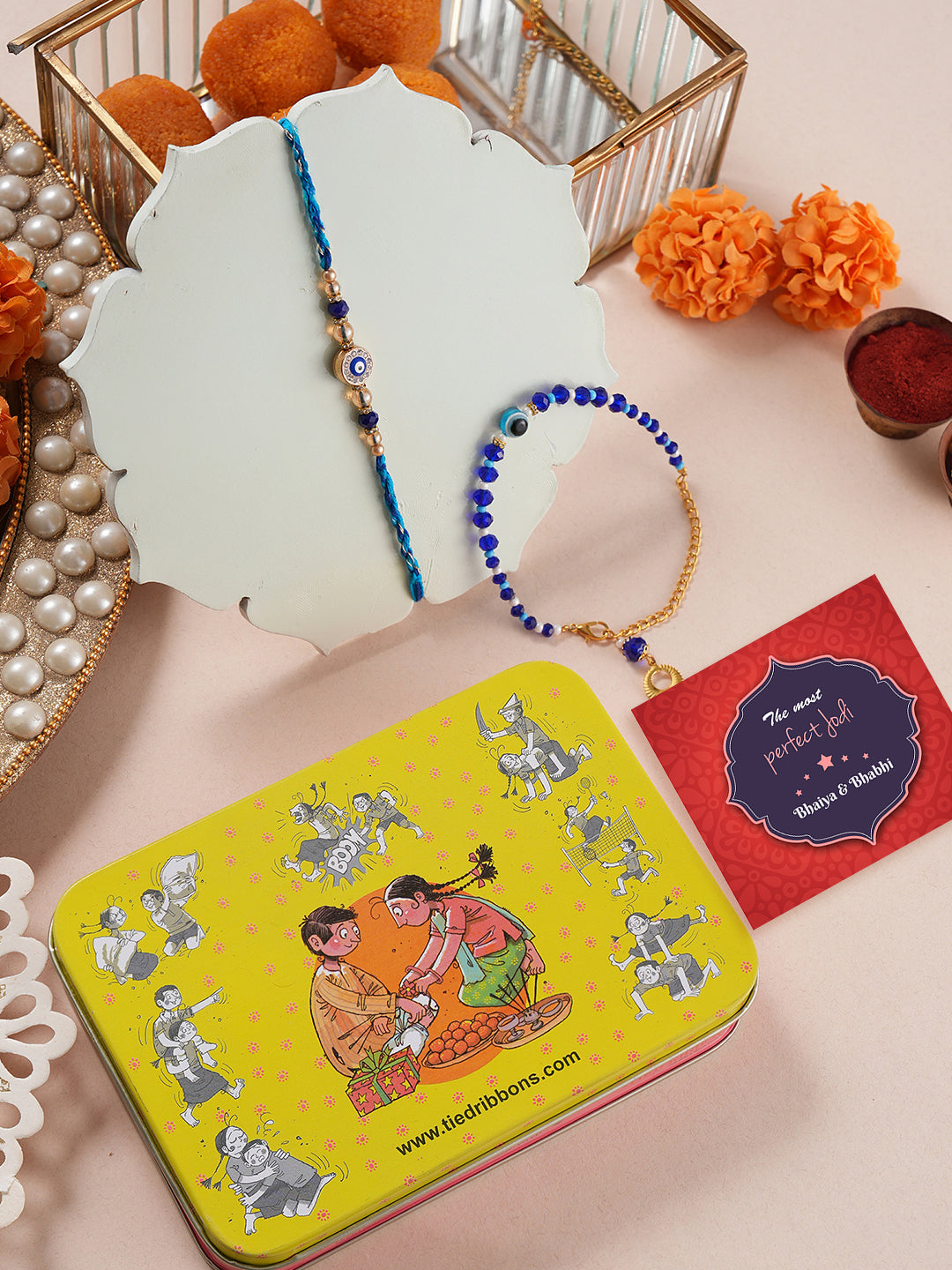 Buy | Lumba Rakhi for Bhabhi Raksha Bandhan Rakhi Card Roli Tika (UK ...