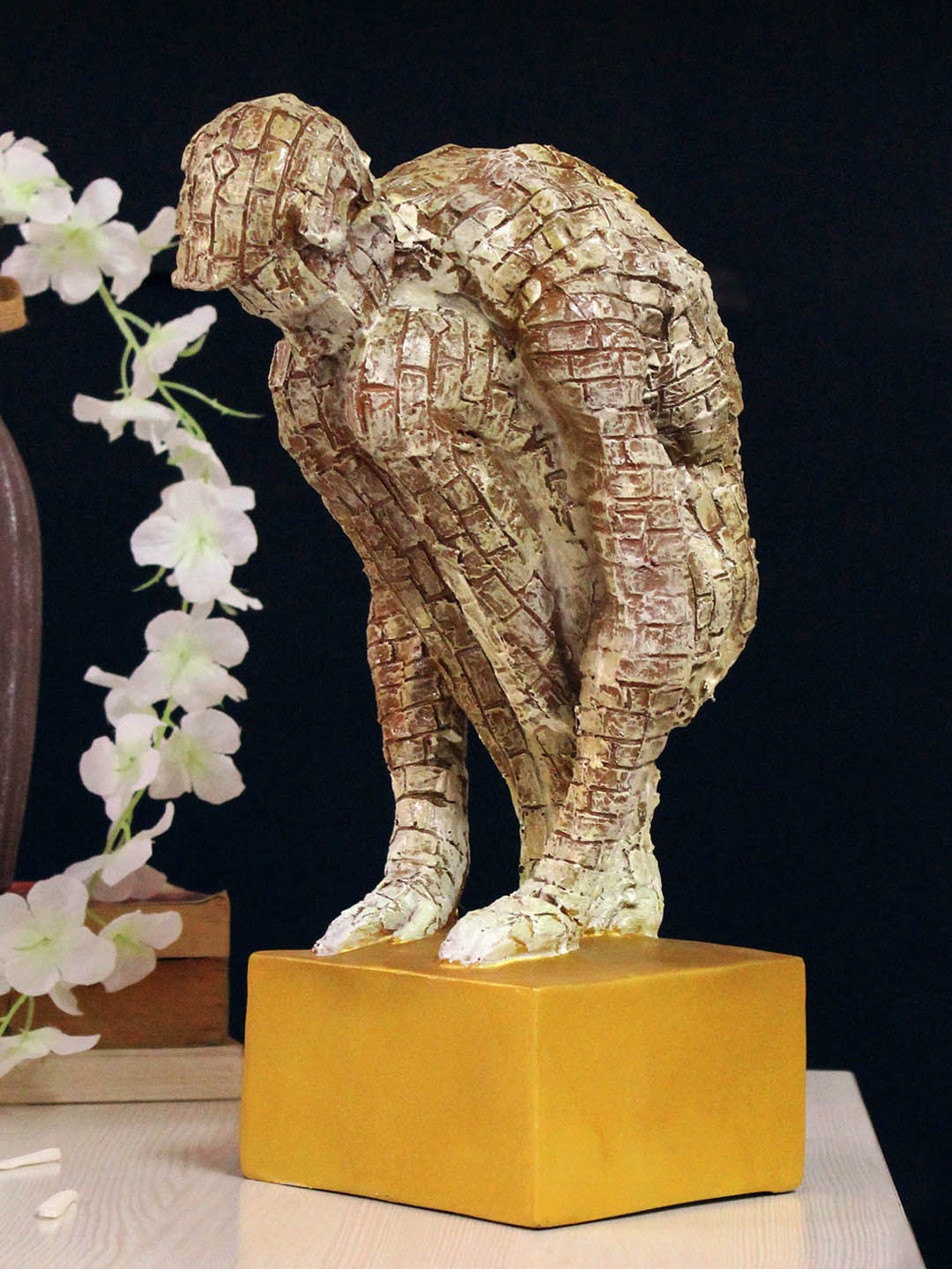 Buy | Beige Thinking Man Idol Statue Decorative | Tied Ribbons