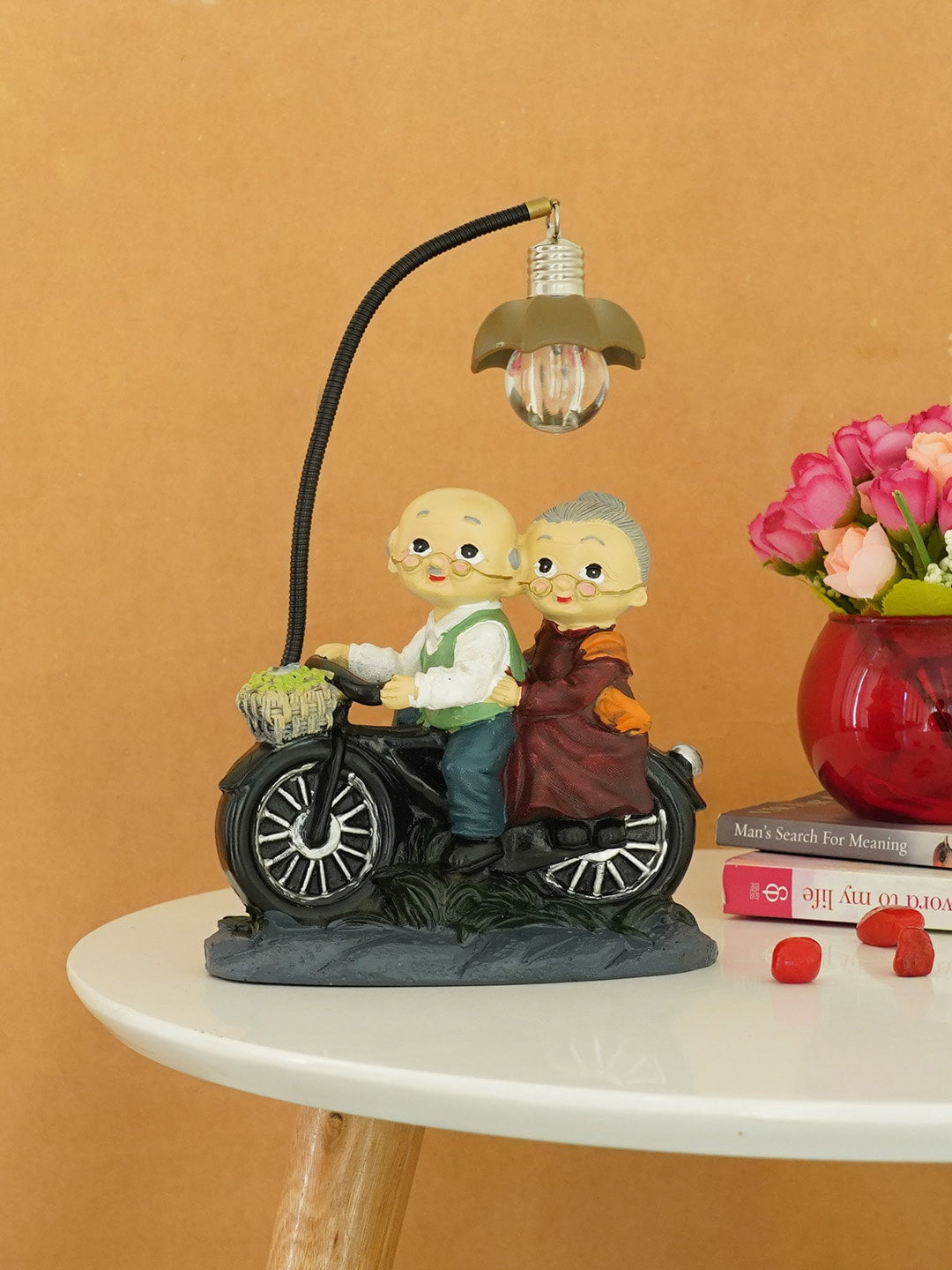 Buy | Black and Beige Old Age Love Couple With Led Light Showpiece ...