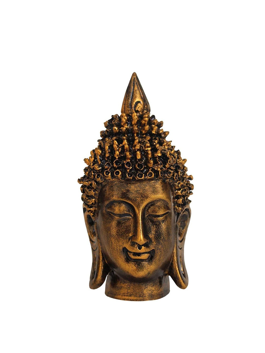 Buy | Gold-Toned Decor Buddha Head Idol Statue Showpiece | Tied Ribbons