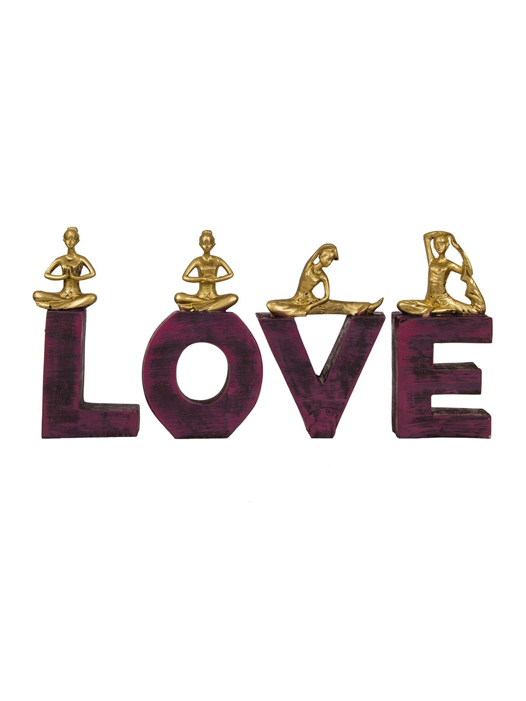 Buy | Maroon & Gold Toned Decorative Love Sign | Tied Ribbons