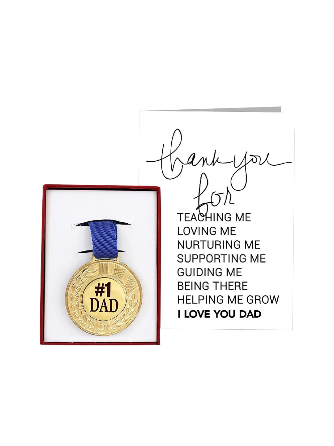 Buy | White & Gold-Toned Fathers Day Gift Golden Medal | Tied Ribbons