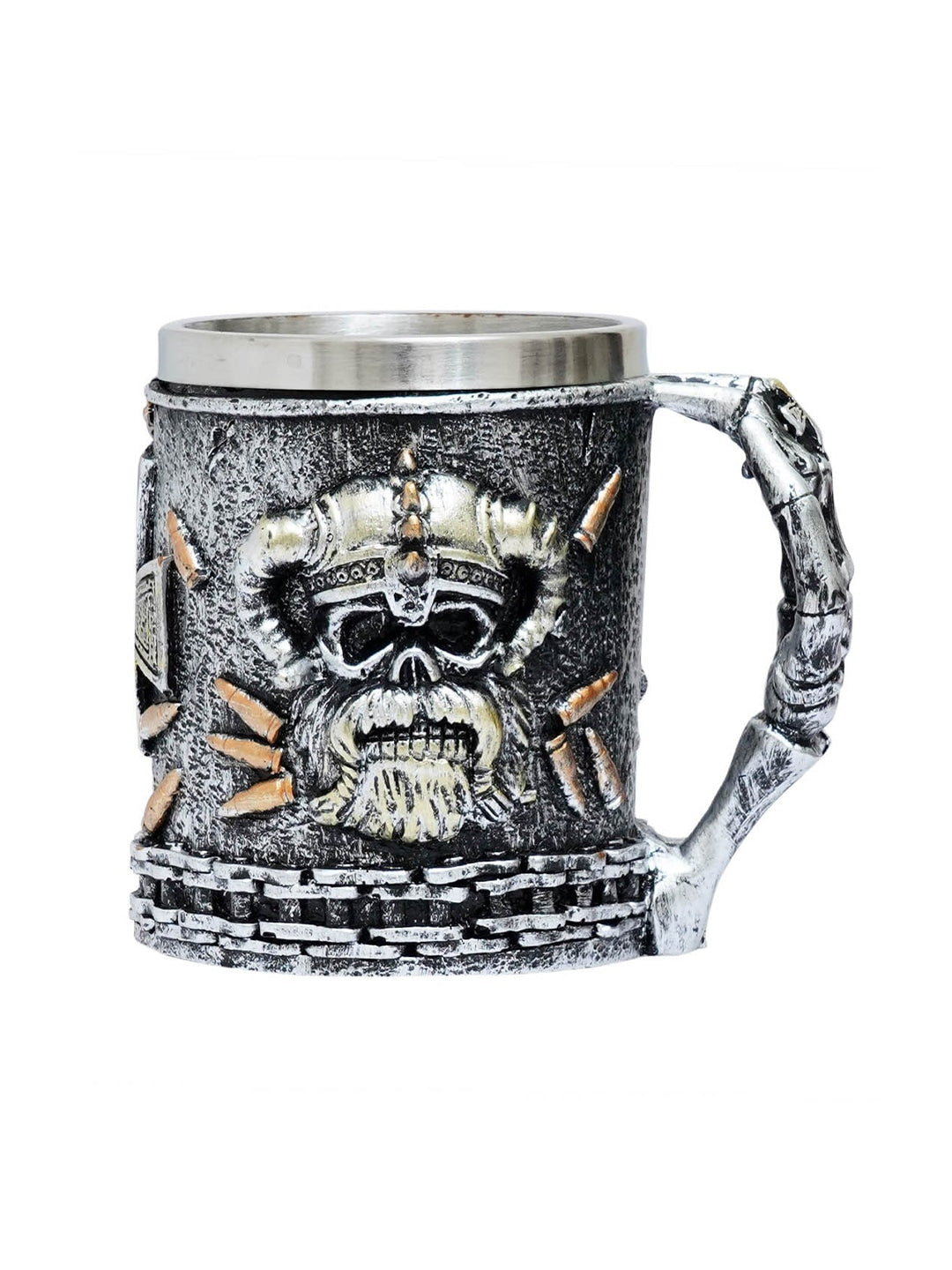 Buy | Black & Silver-Toned Steel Matte Thor Beer Stein Mugs | Tied Ribbons