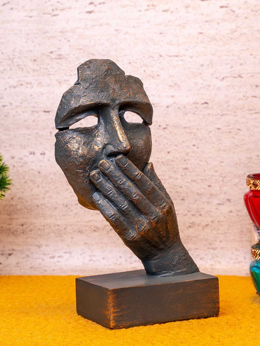 Buy | Multi Coloured Human Face Statue | Tied Ribbons