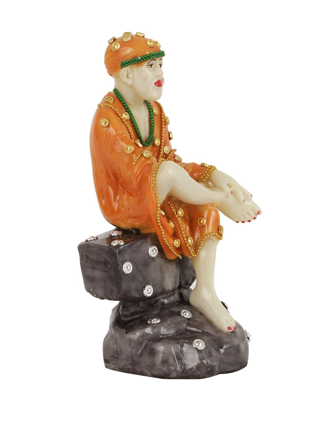 Buy | Orange & Off-White Lord Sai Baba idol | Tied Ribbons