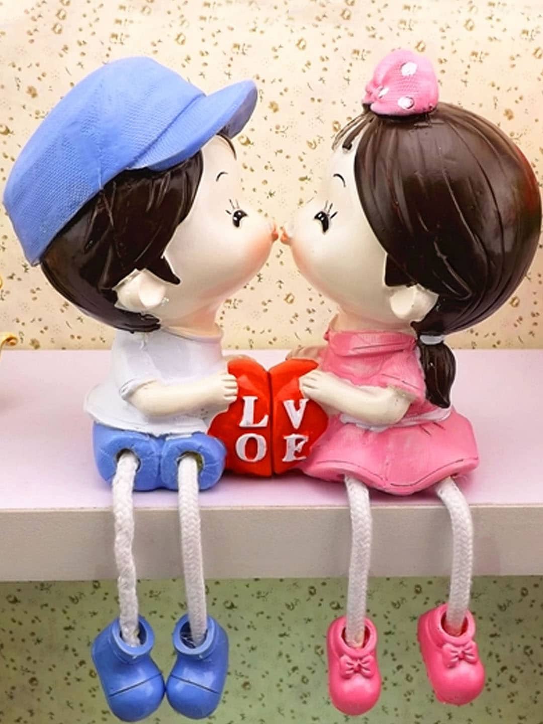 Buy | Pink & Blue Decorative Romantic Couple | Tied Ribbons