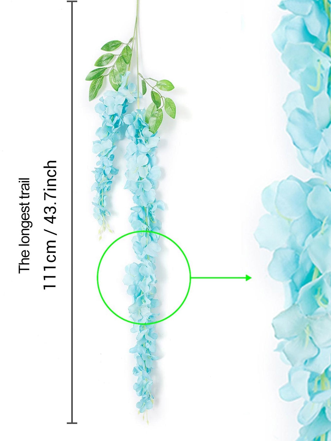 Buy | Set Of 12 Turquoise-Blue and Green Artificial Hanging Wisteria ...