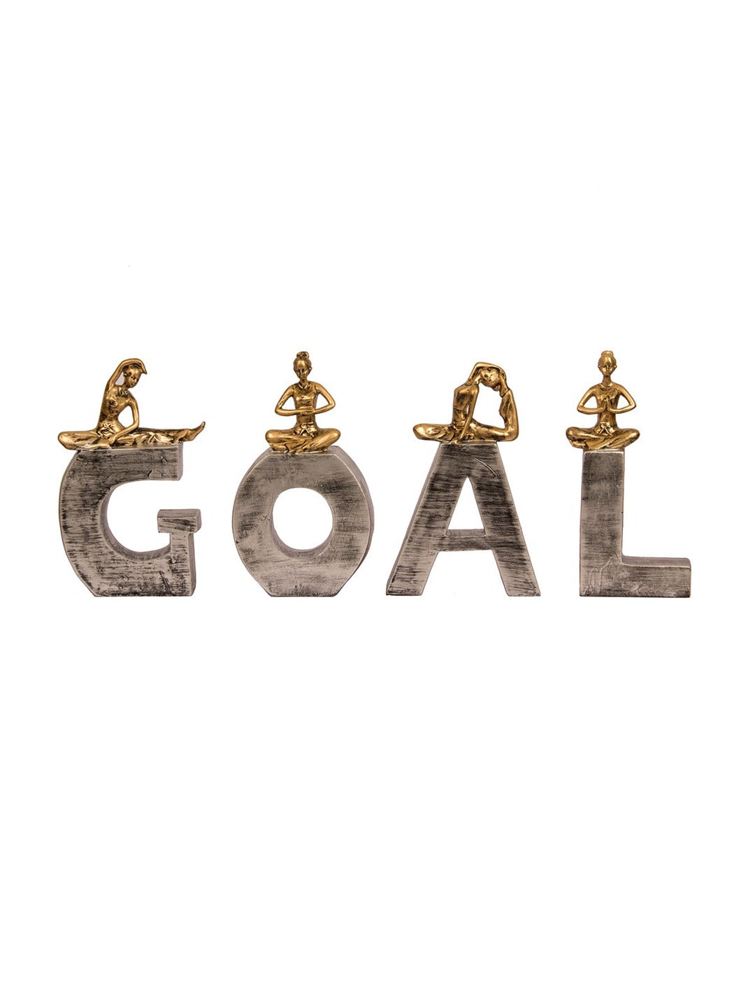 Buy | Set Of 4 Grey & Gold-Toned Goal Sign | Tied Ribbons