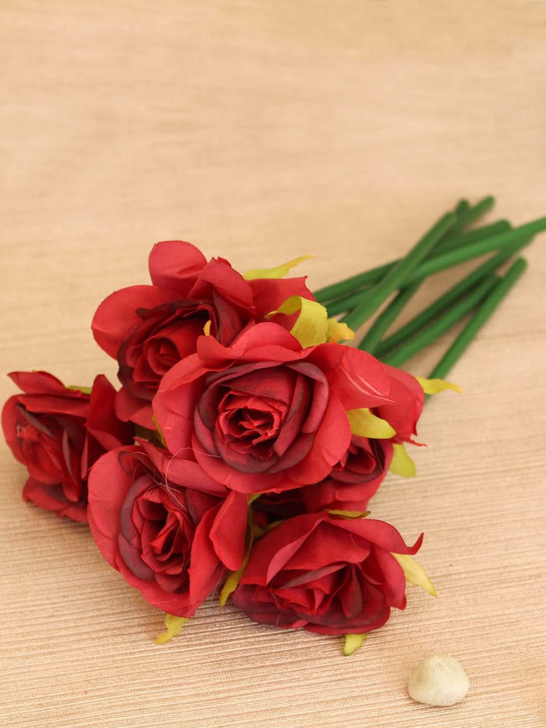 Buy | Set Of 8 Decorative Artificial Rose Flowers Sticks | Tied Ribbons