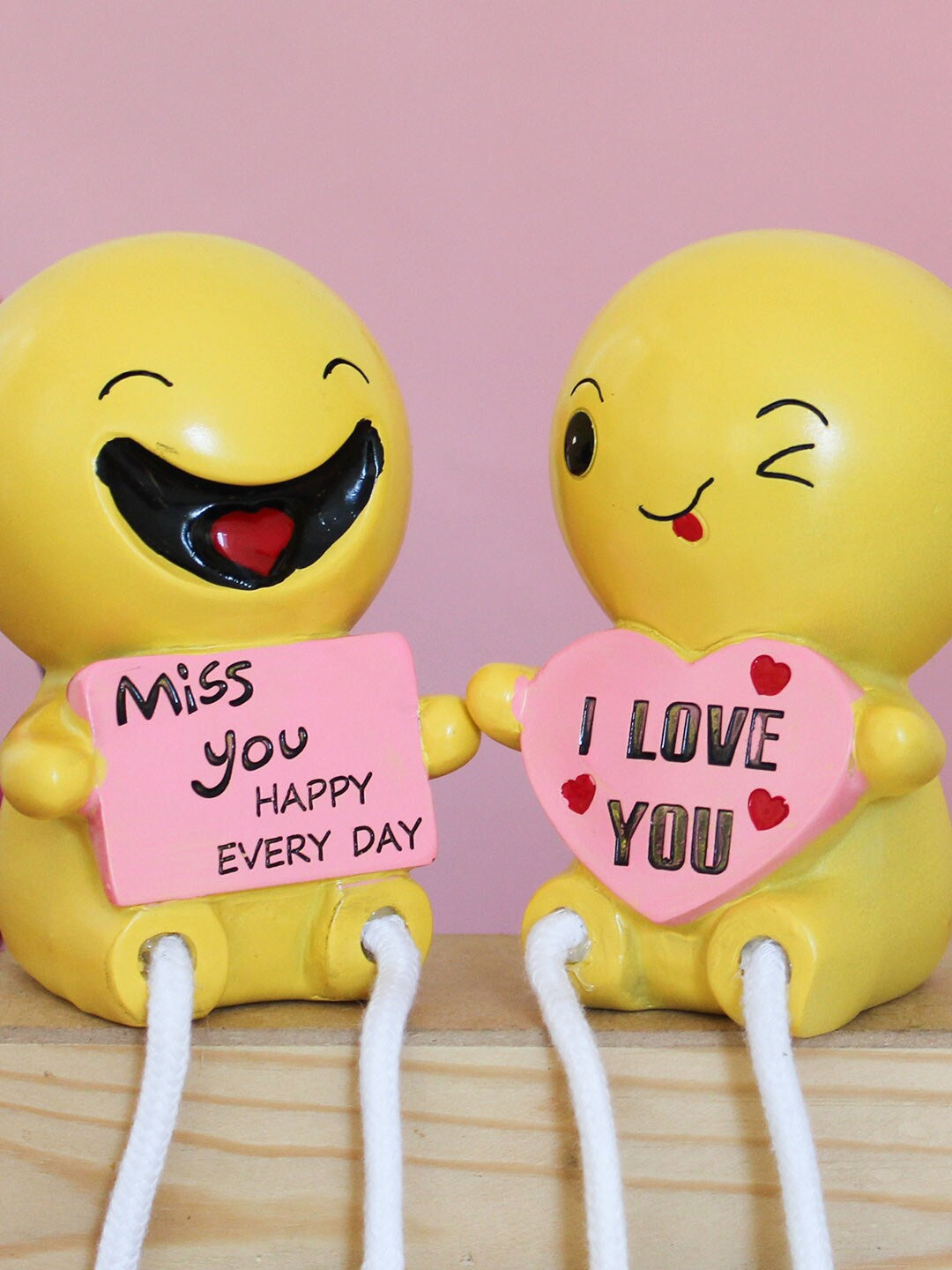 Buy | Set of 2 Decorative Yellow Smiley Long Leg Couple | Tied Ribbons
