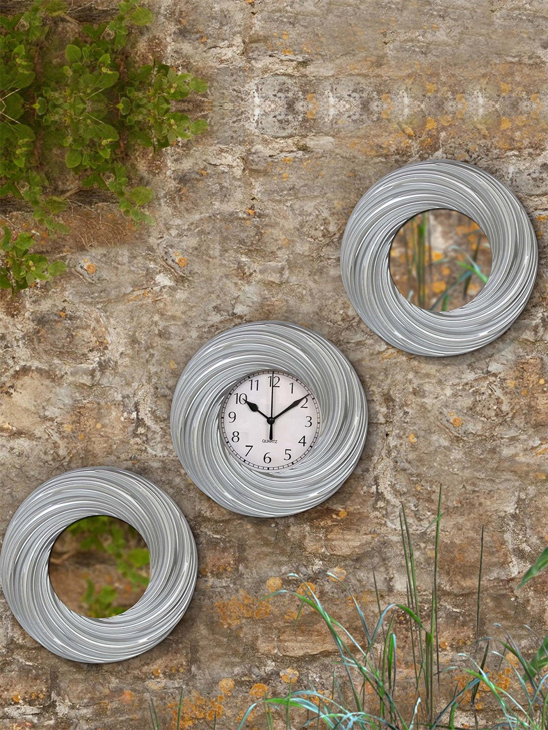 Buy | Set of 3 Grey Wall Clock | Tied Ribbons
