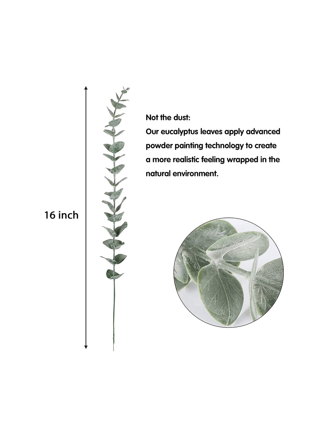 Buy | Set of 5 Decorative Artificial Eucalyptus Flowers Leaves without Vase | Tied Ribbons