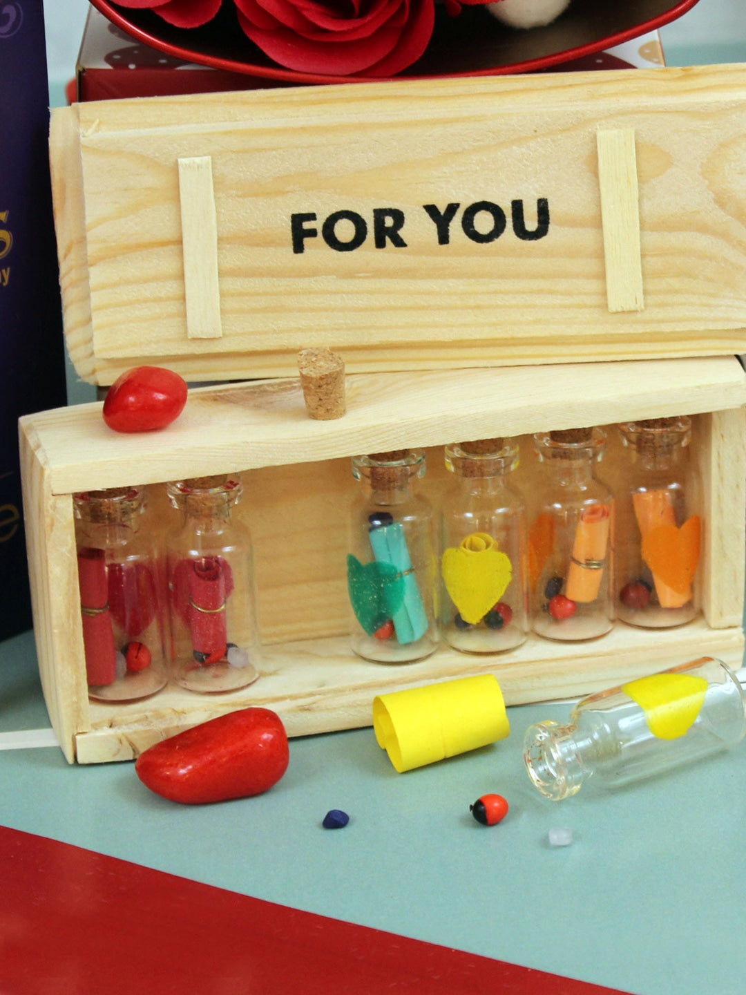 Buy | Valentine Golden Rose - Messge Box & Teddy | Tied Ribbons