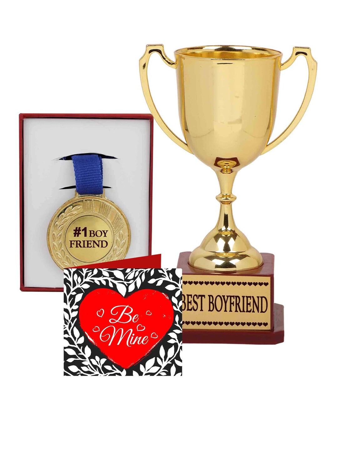 Buy | Gold-Toned Valentine Gift Boyfriend Trophy Medal | Tied Ribbons