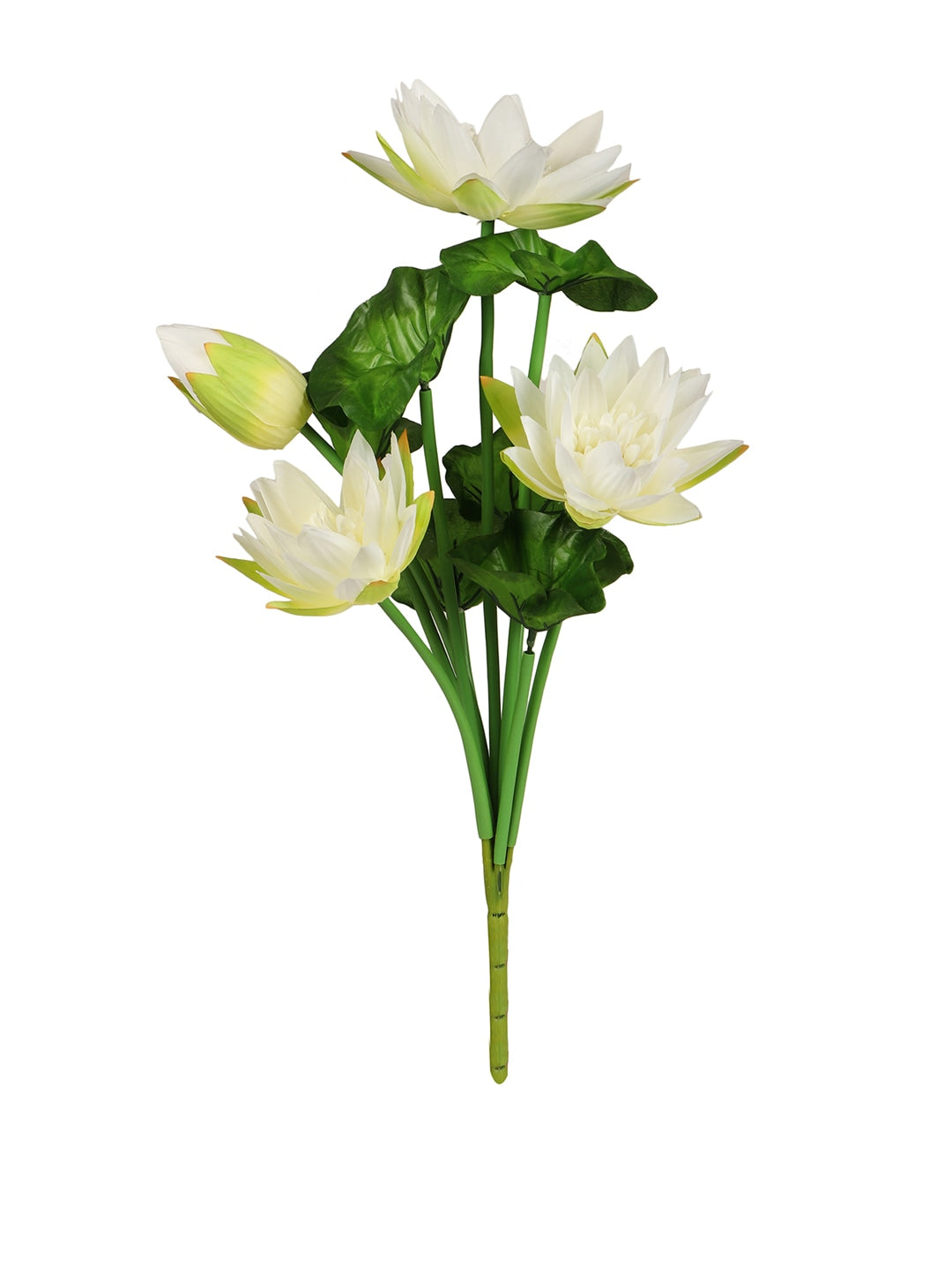 Buy | White and Green Lotus Lily Flower Artificial Flower Stick | Tied ...