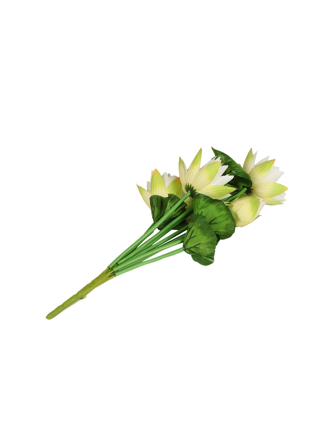 Buy | White and Green Lotus Lily Flower Artificial Flower Stick | Tied ...