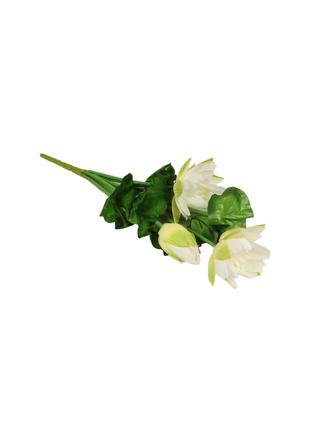 Buy | White and Green Lotus Lily Flower Artificial Flower Stick | Tied ...
