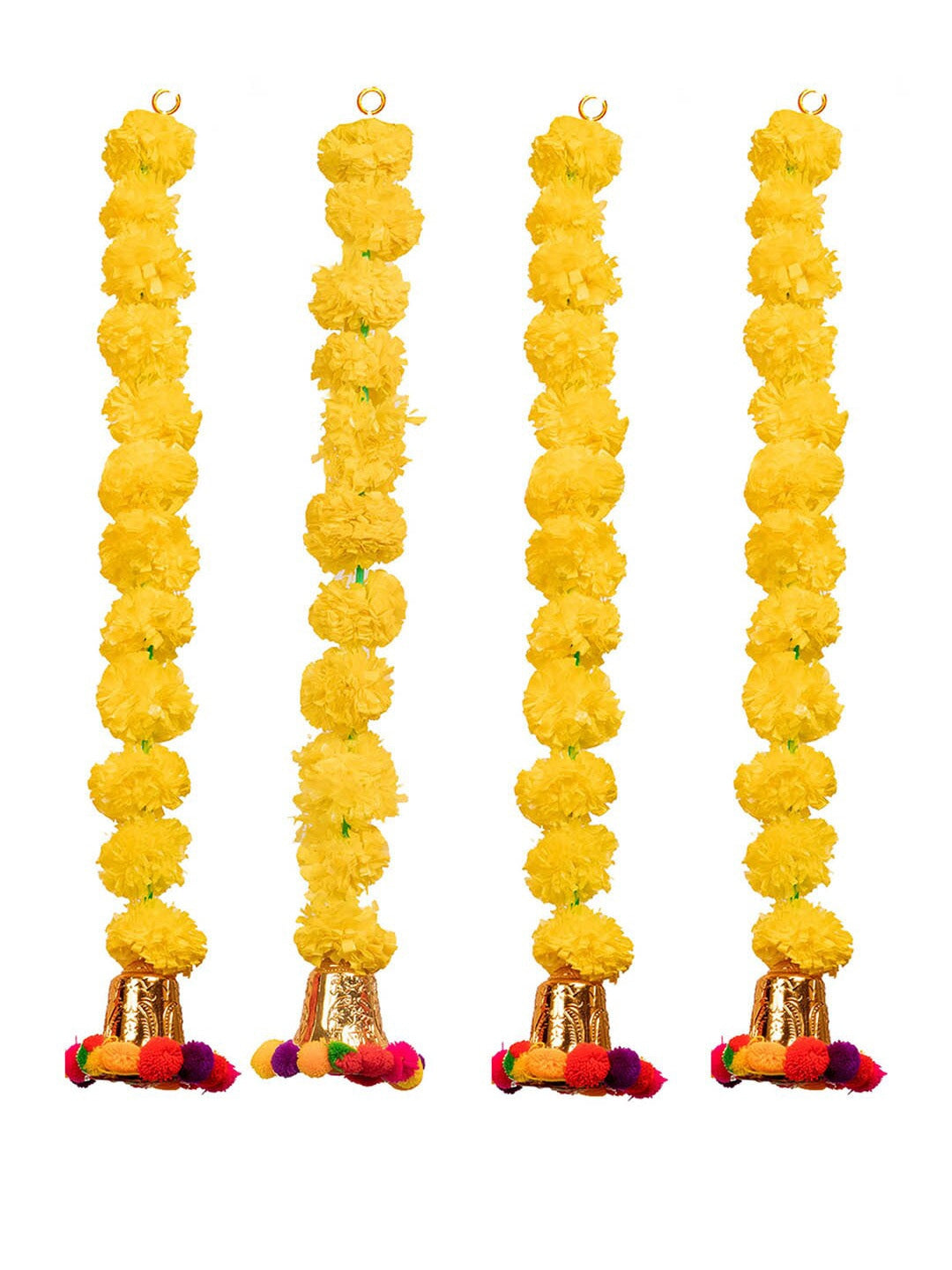 Buy | Yellow Set of 4 Decorative Artificial Marigold Flowers Garland ...