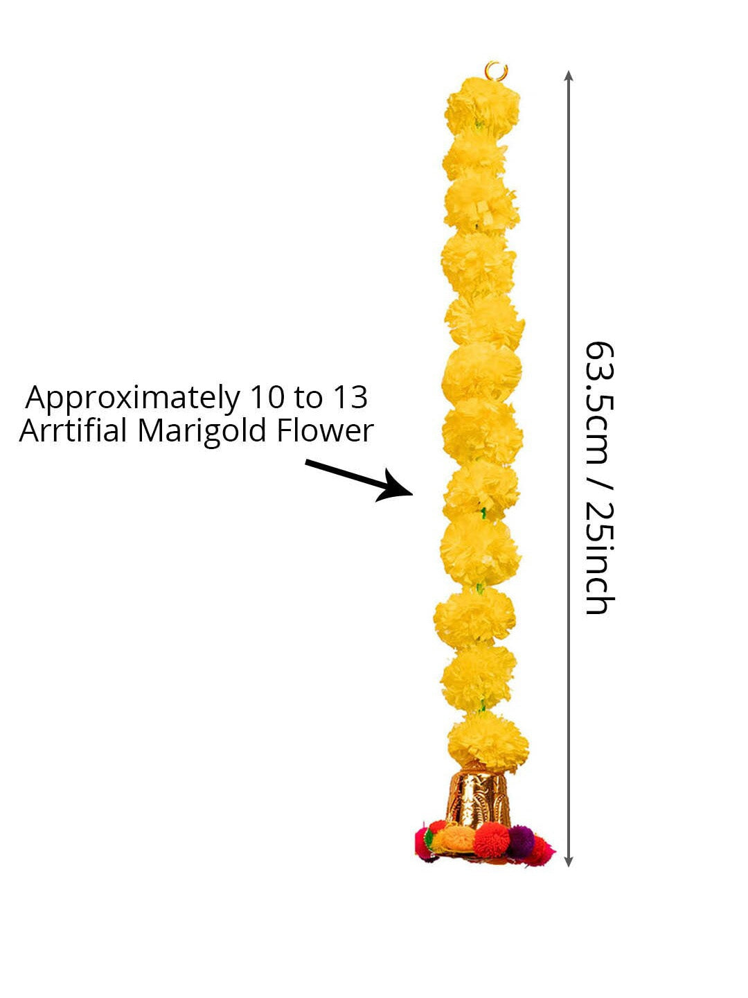 Buy | Yellow Set of 4 Decorative Artificial Marigold Flowers Garland ...