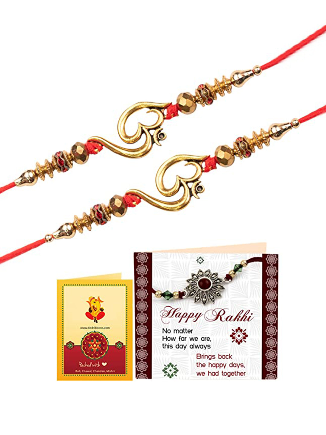 Buy | Set of 2 Rakhi for Brother Rakhi for Bhaiya with Wishes Card and ...