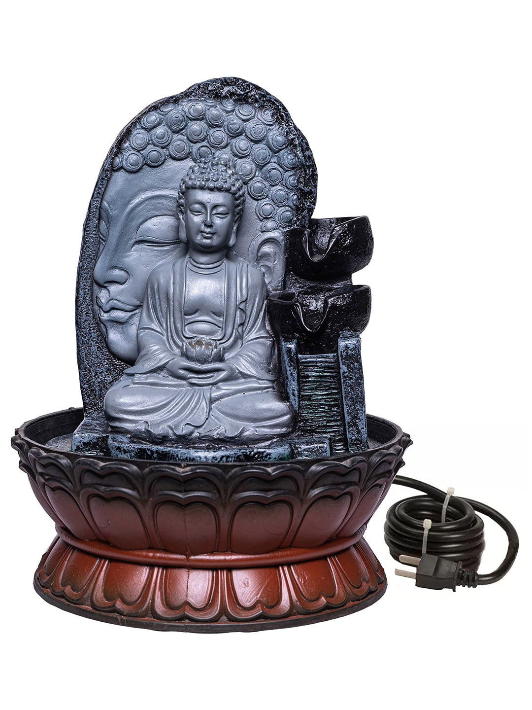 Buy | Brown and Grey Buddha Idol With LED Light Fountain | Tied Ribbons