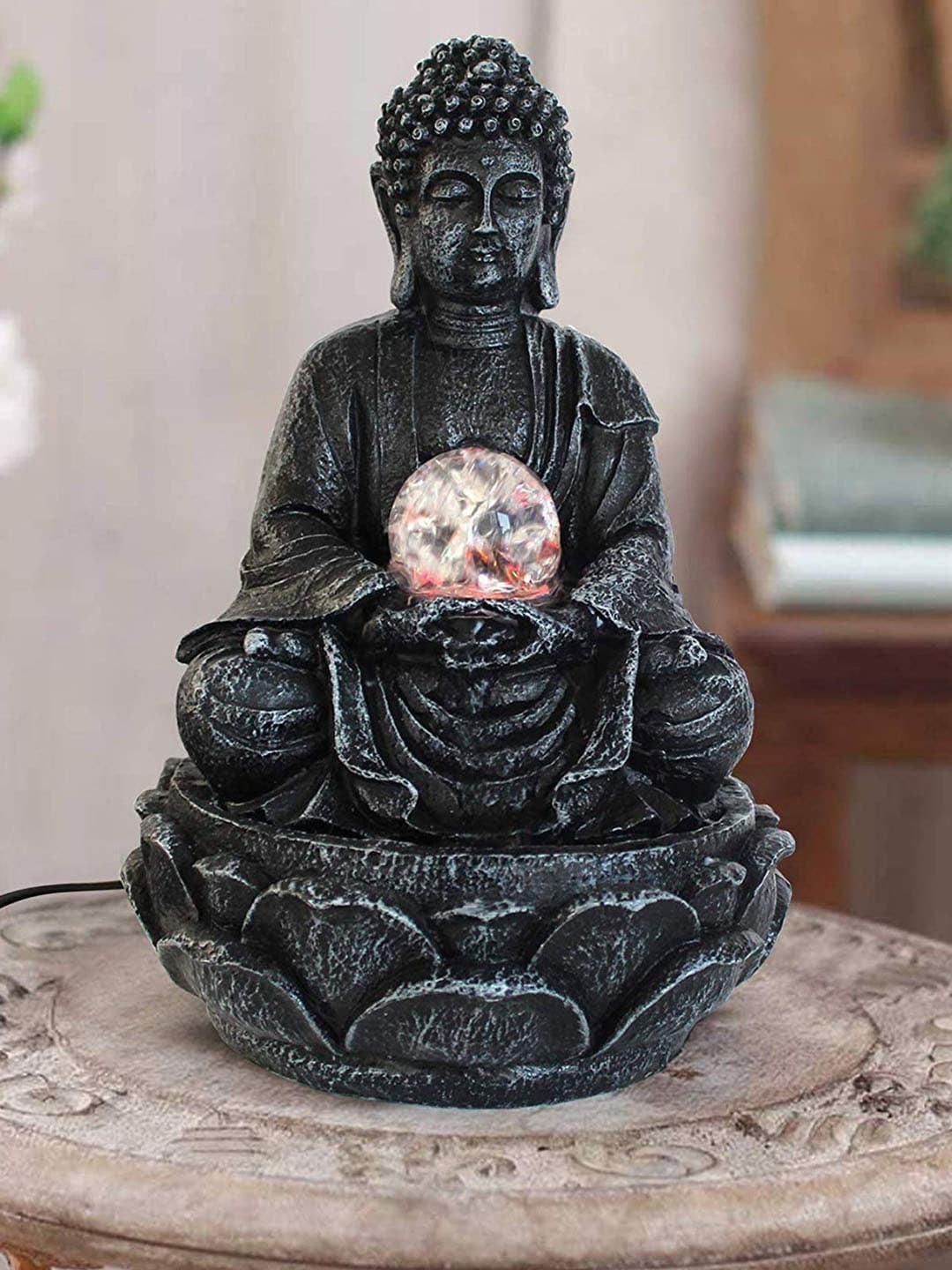Buy | Multi Decorative Buddha LED Light Water Fountain | Tied Ribbons