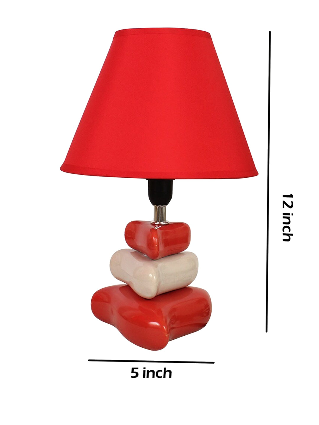 Buy | Red & Cream-Decorative Ceramic Base Table Lamp With Shade | Tied ...